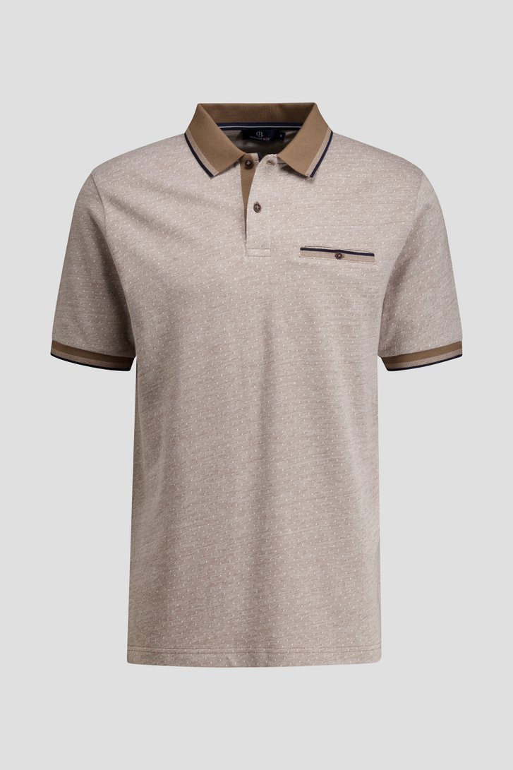 Beige polo met stijlvol stippenmotief van Dansaert Blue | 8034327 ...
