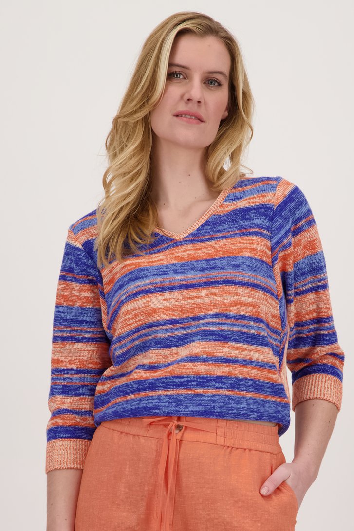 Blauw-oranje gestreept truitje van Liberty Loving nature | 3111676 ...