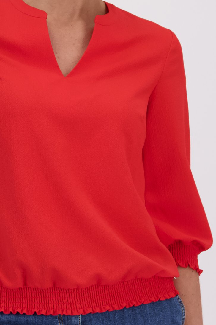 Dieprode blouse met 3/4 mouwen van Claude Arielle | 7784147 ...