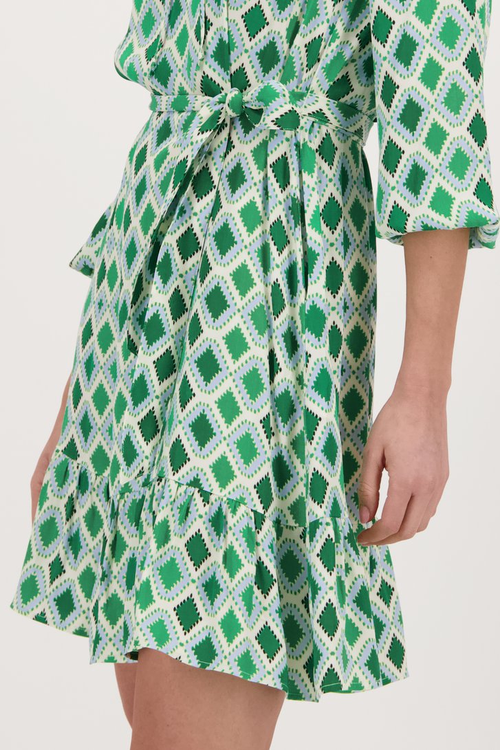 Groen kleedje met ruitjesmotief van More & More | 3330231 | Test-oude ...