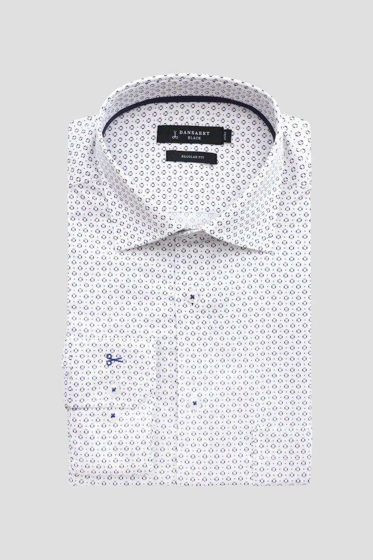 Wit hemd met bolletjesprint – Regular fit van Dansaert Black | 7205884 ...