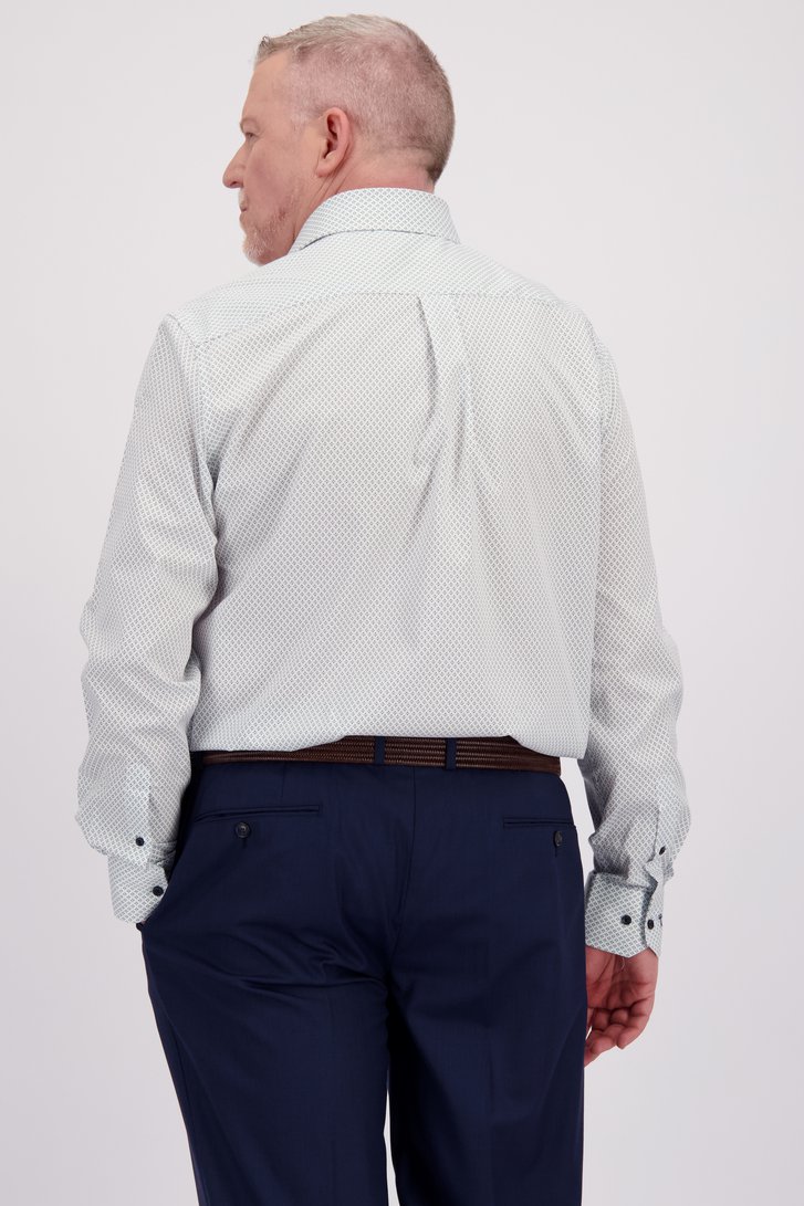 Wit hemd met fijne print – Comfort fit van Dansaert Black | 7206288 | e5