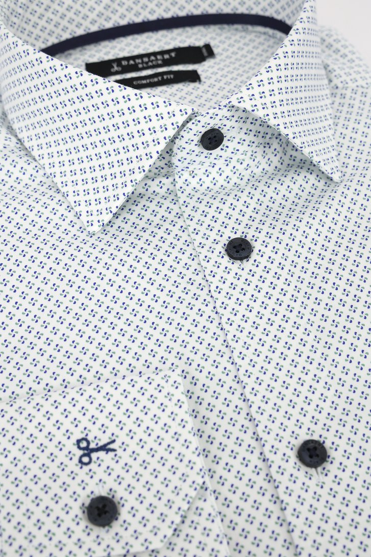 Wit hemd met fijne print – Comfort fit van Dansaert Black | 7206288 | e5