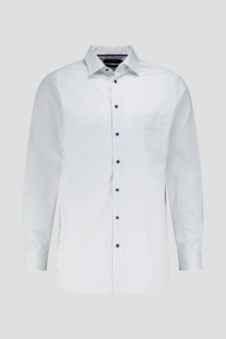 Wit hemd met fijne print – Comfort fit van Dansaert Black | 7206288 | e5