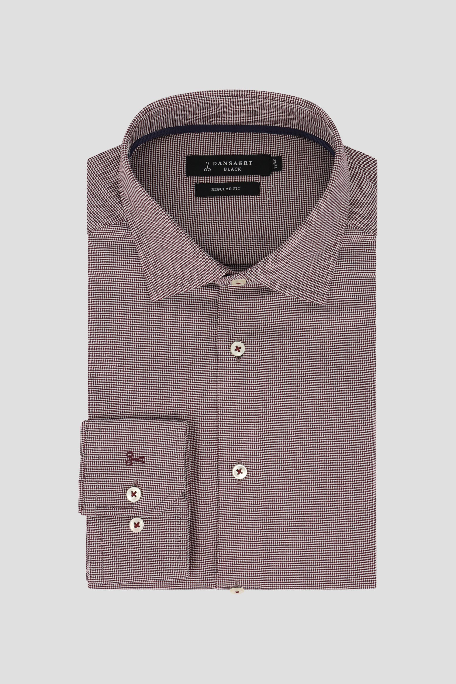 Bordeaux geruit hemd - Regular fit van Dansaert Black | 7622277 ...