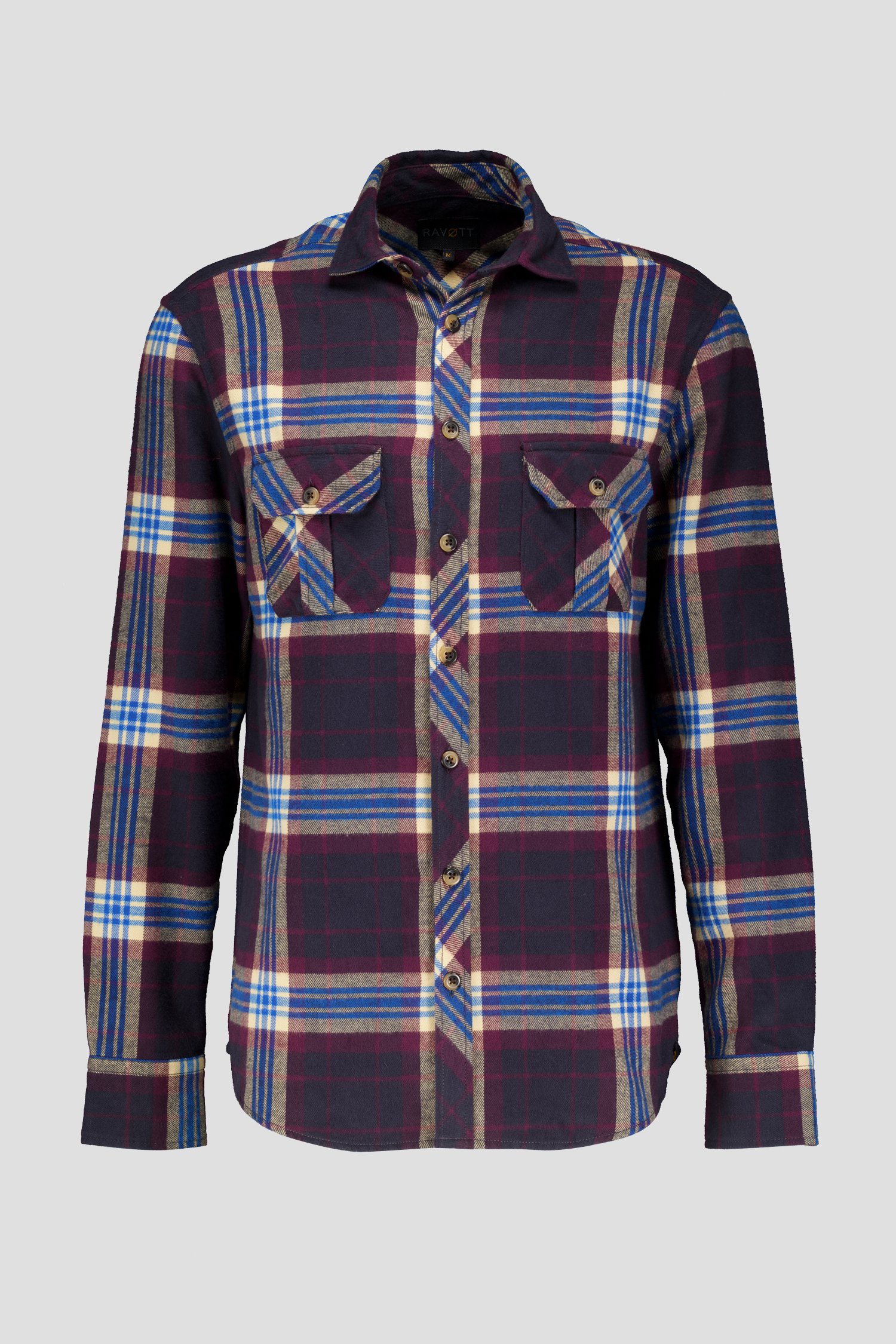 Bordeaux hemd met geruit patroon - Regular fit van Ravøtt | 3482906 ...