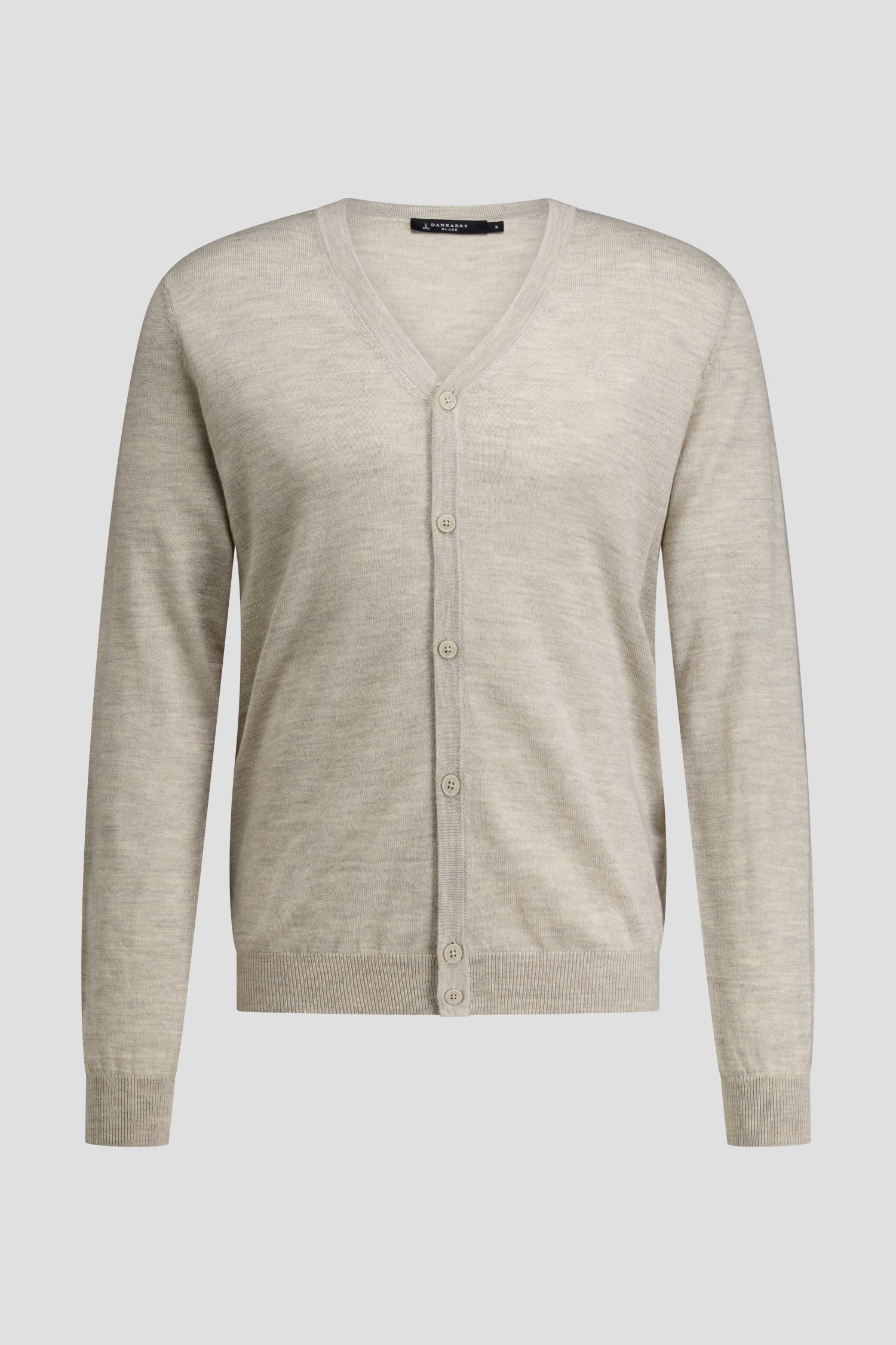 Cardigan beige finement tricoté de Dansaert Black | 7721200 | e5