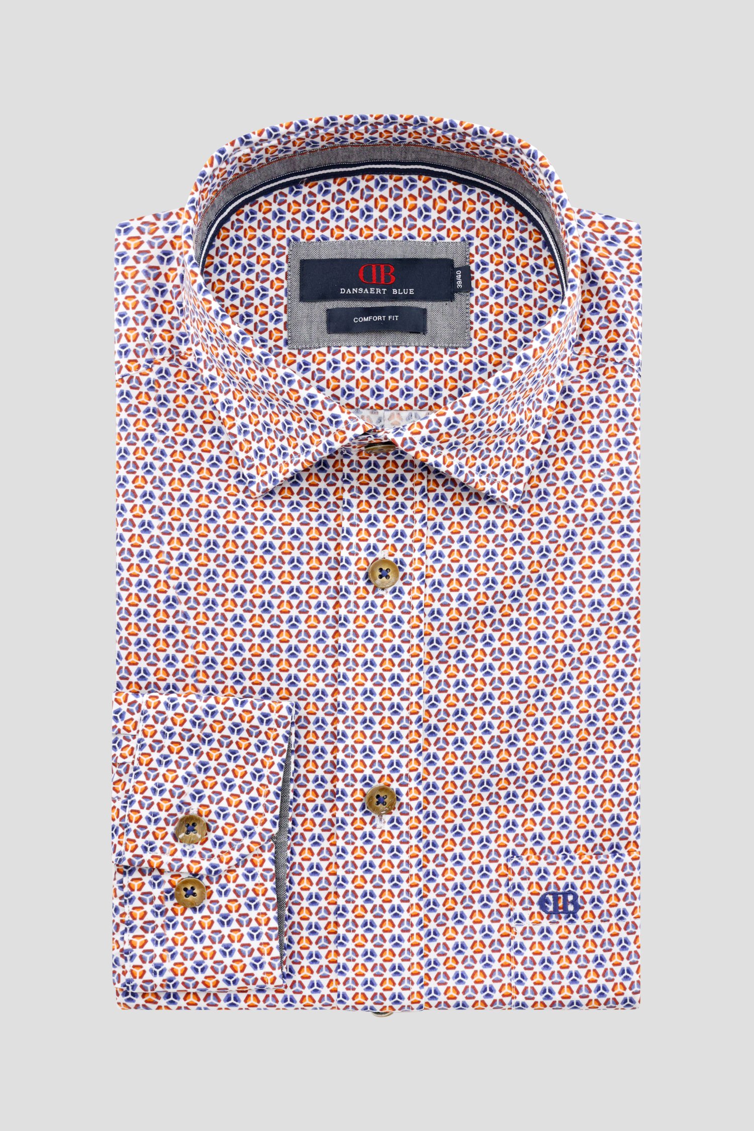 Hemd met kleurrijke print - Comfort fit van Dansaert Blue | 3505134 ...