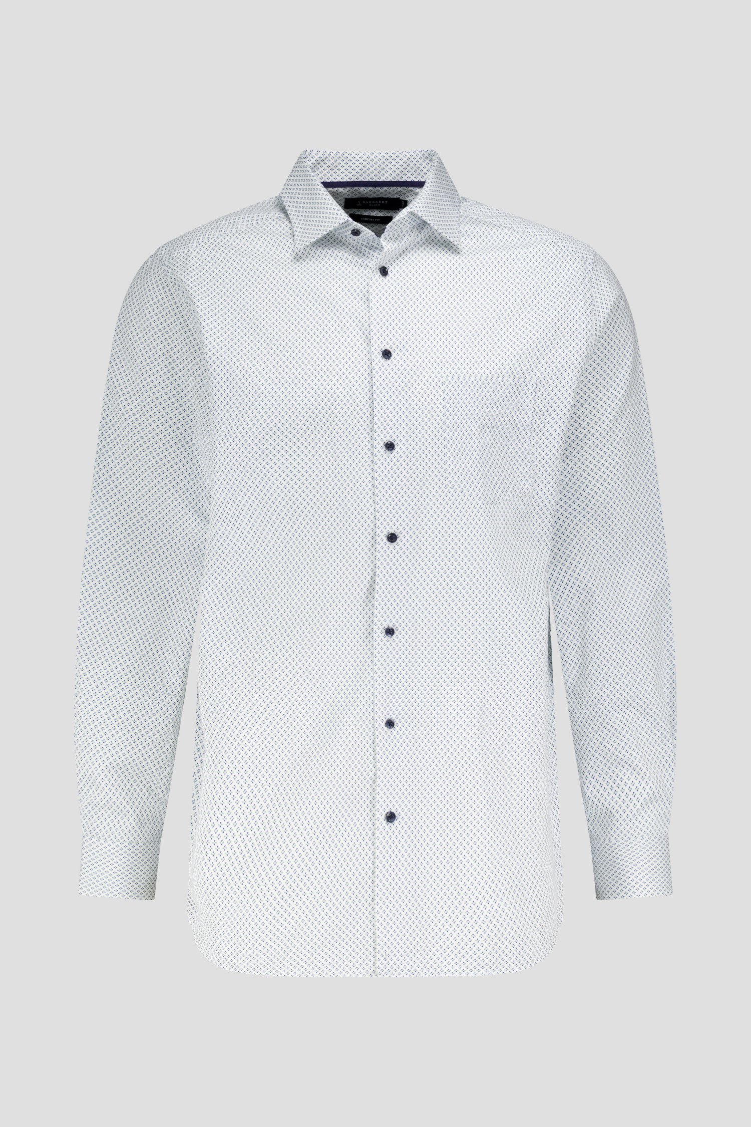 Wit hemd met fijne print – Comfort fit van Dansaert Black | 7206288 | e5